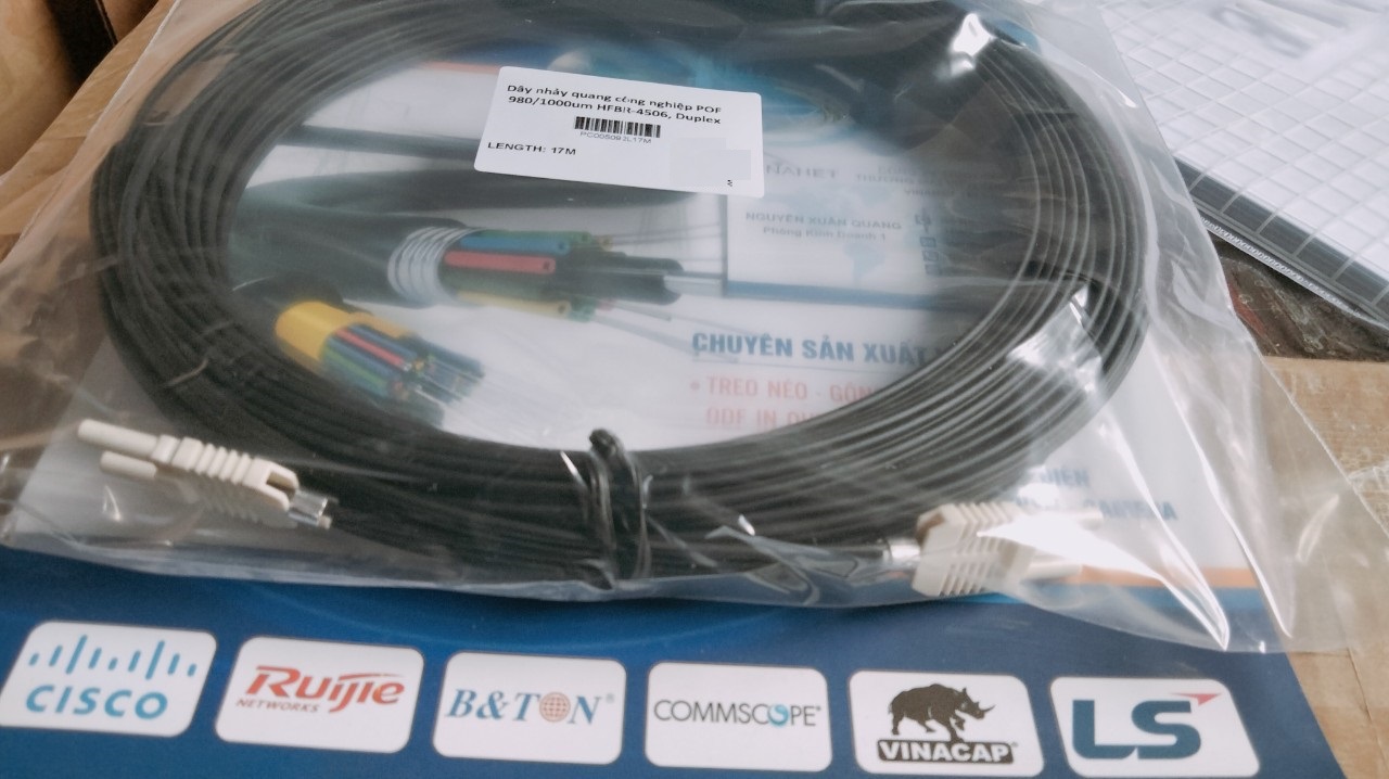 Dây nhảy quang công nghiệp POF 980/1000um HFBR-4506, Duplex - CÔNG TY TNHH CÔNG NGHỆ THƯƠNG MẠI ...
